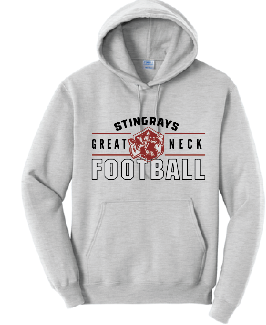 Fleece Hooded Sweatshirt / Ash / Great Neck Middle School Football ...